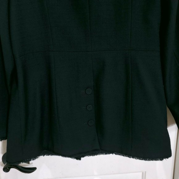 Helios & Luna | Jackets & Coats | Helios Luna Black Wool Tweed Fringe ...